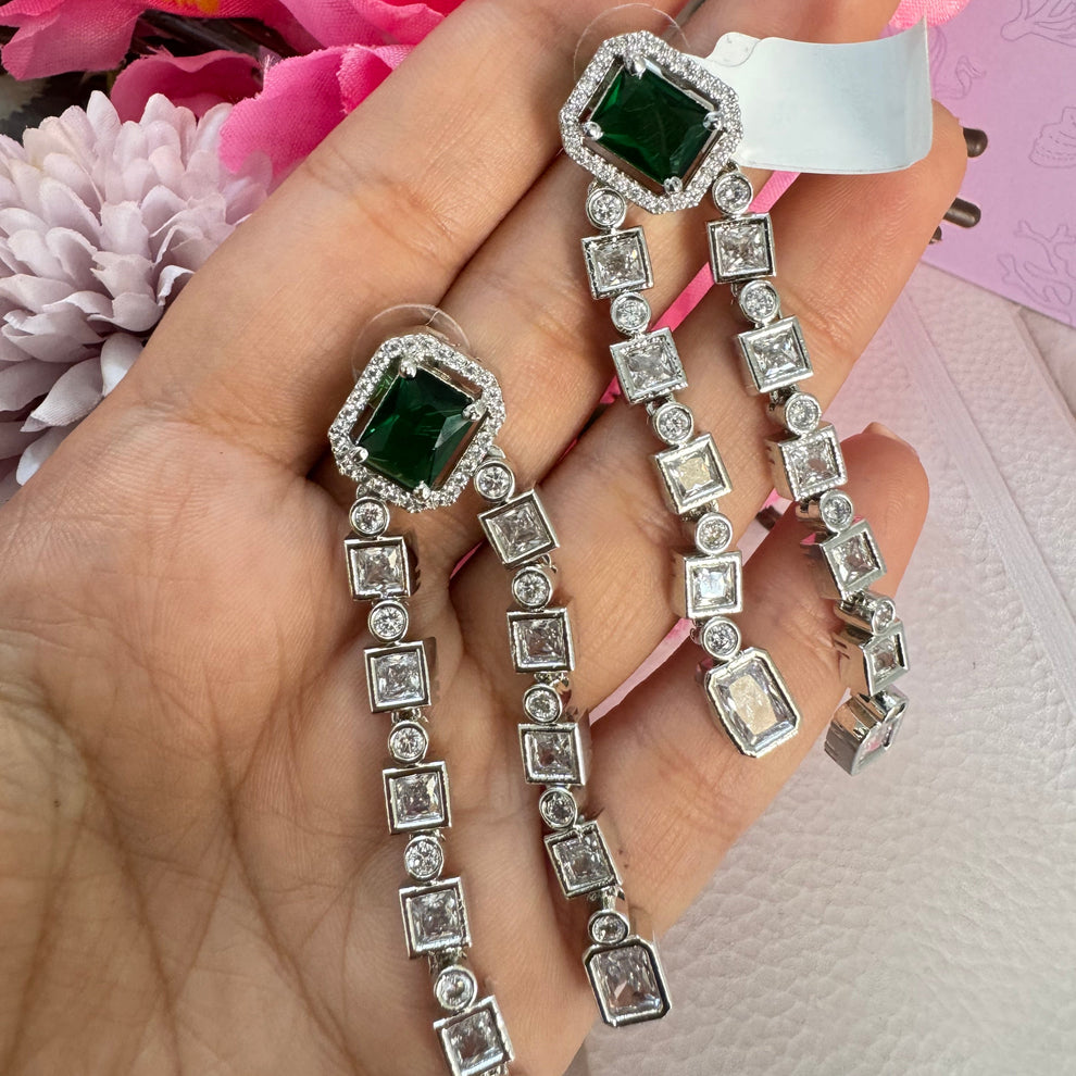 American Diamond Earrings – Priya Jewellery
